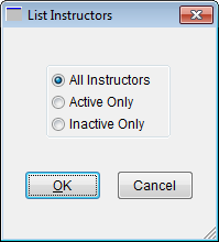 List Instructors window
