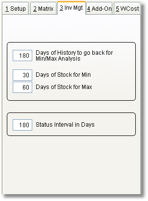 Inventory Management tab