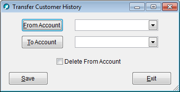 Transfer Customer History window