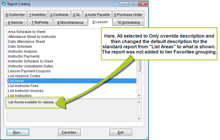 Manage report favorites